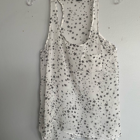 Aqua | Tops | Aqua Sheer Starry White Tank Top | Poshmark